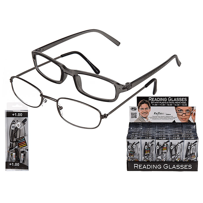 Reading Glasses Set with 1 Plastic & 1 Metal Frame Model - BEST FOR ...