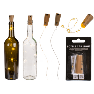 Bottle cap light with 5 warm white LED (including, batteries) ca 5 x 2 ...