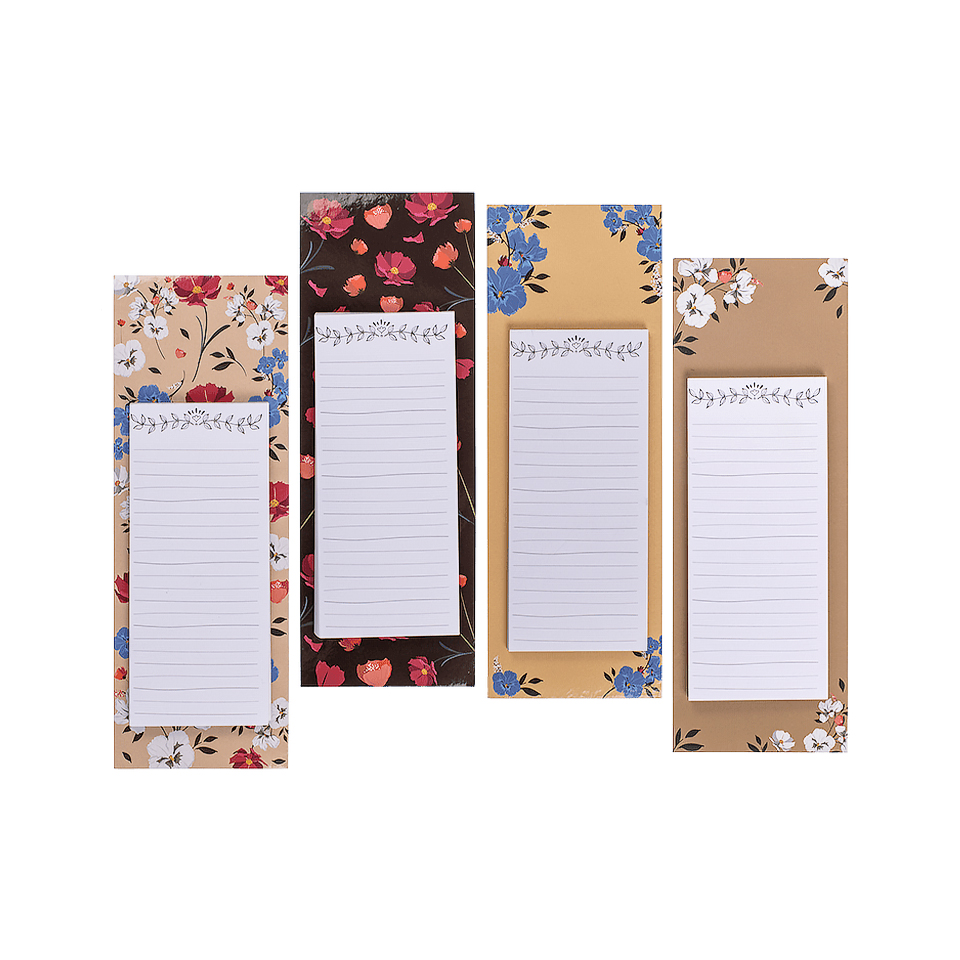 Magnetic Note Pad, ca. 16 x 7 cm, with 50 pages ruled, 4 ass., 12 pcs ...