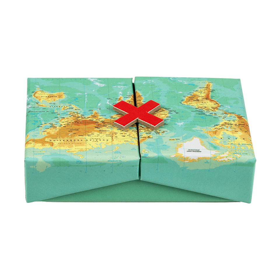 Blue coloured surprise box, World Map, ca. 12 x 8 cm - BEST FOR Life ...