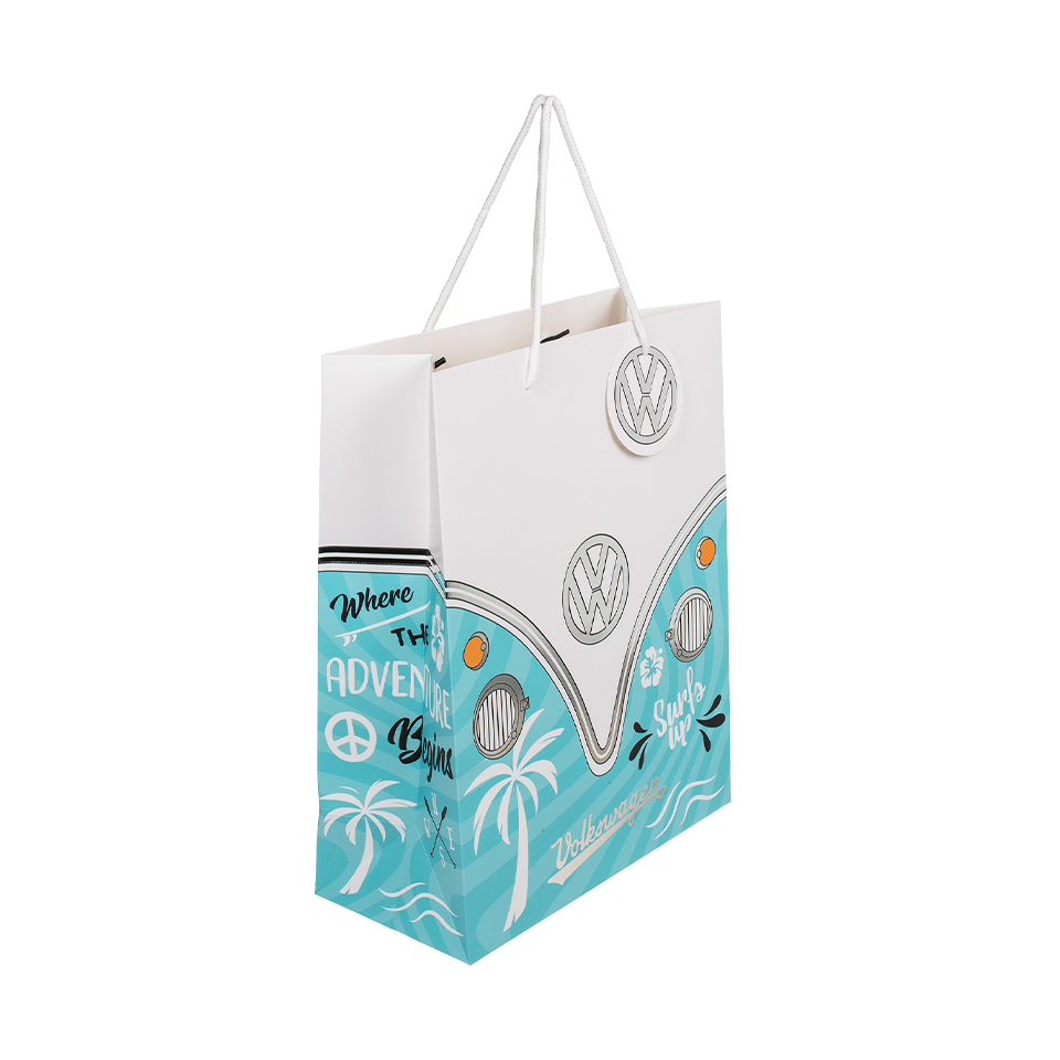 Paper bag, VW T1 Bus - Surf I, ca. 33 x 26 cm - BEST FOR Life Philosophy