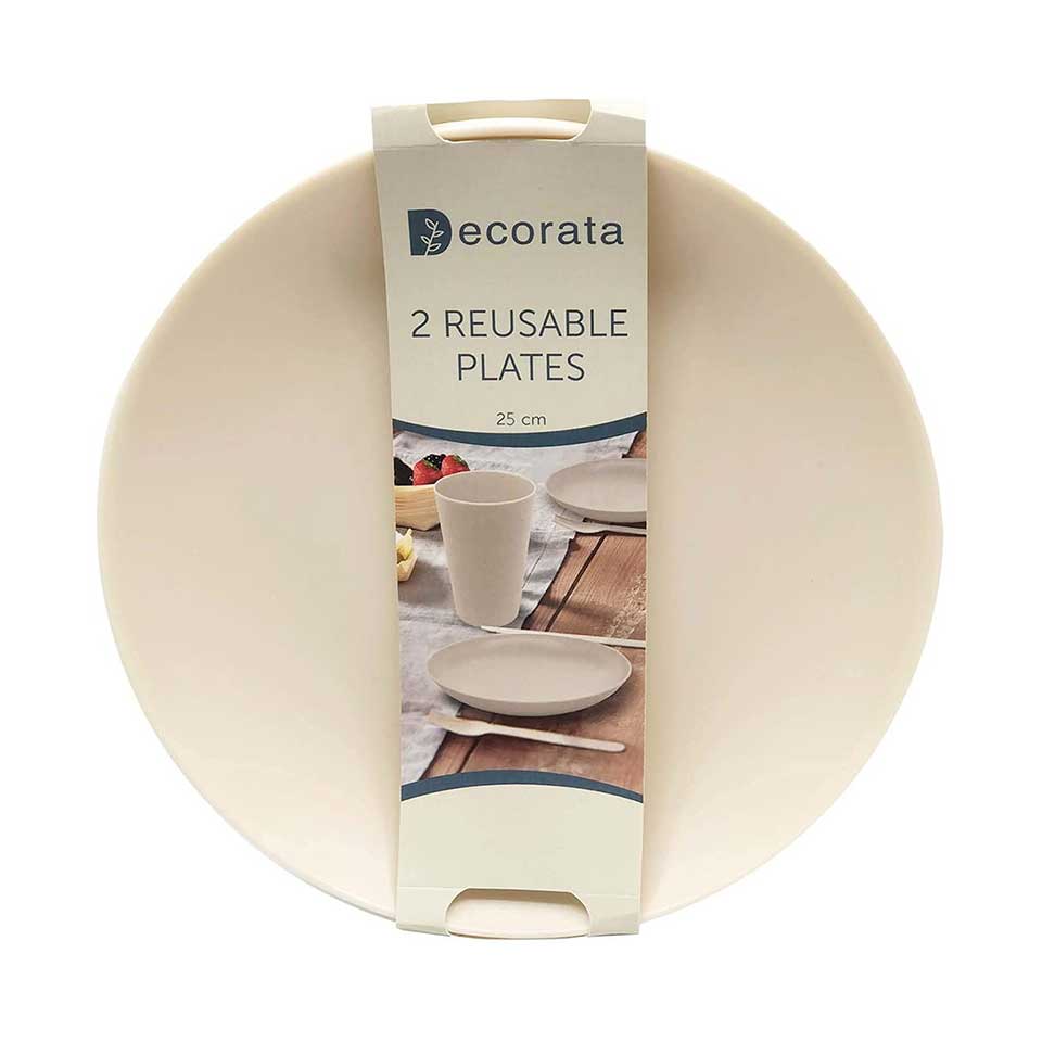 Reusable Plates Beige 25 cm, 2 pcs set - BEST FOR Life Philosophy