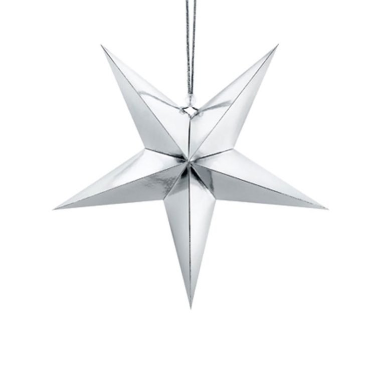 PD Paper star, 30cm, silver - BEST FOR Life Philosophy