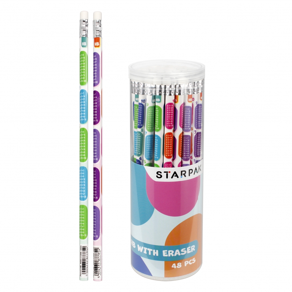 Pencil With Eraser Hb 48 Pcs, Multiplication Table - BEST FOR Life ...