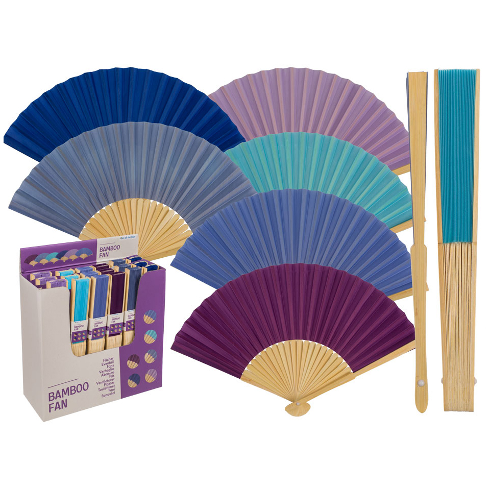 Fan, Berry Mix, 21 cm, bamboo, 6 colors assorted, 24 pcs per Display ...