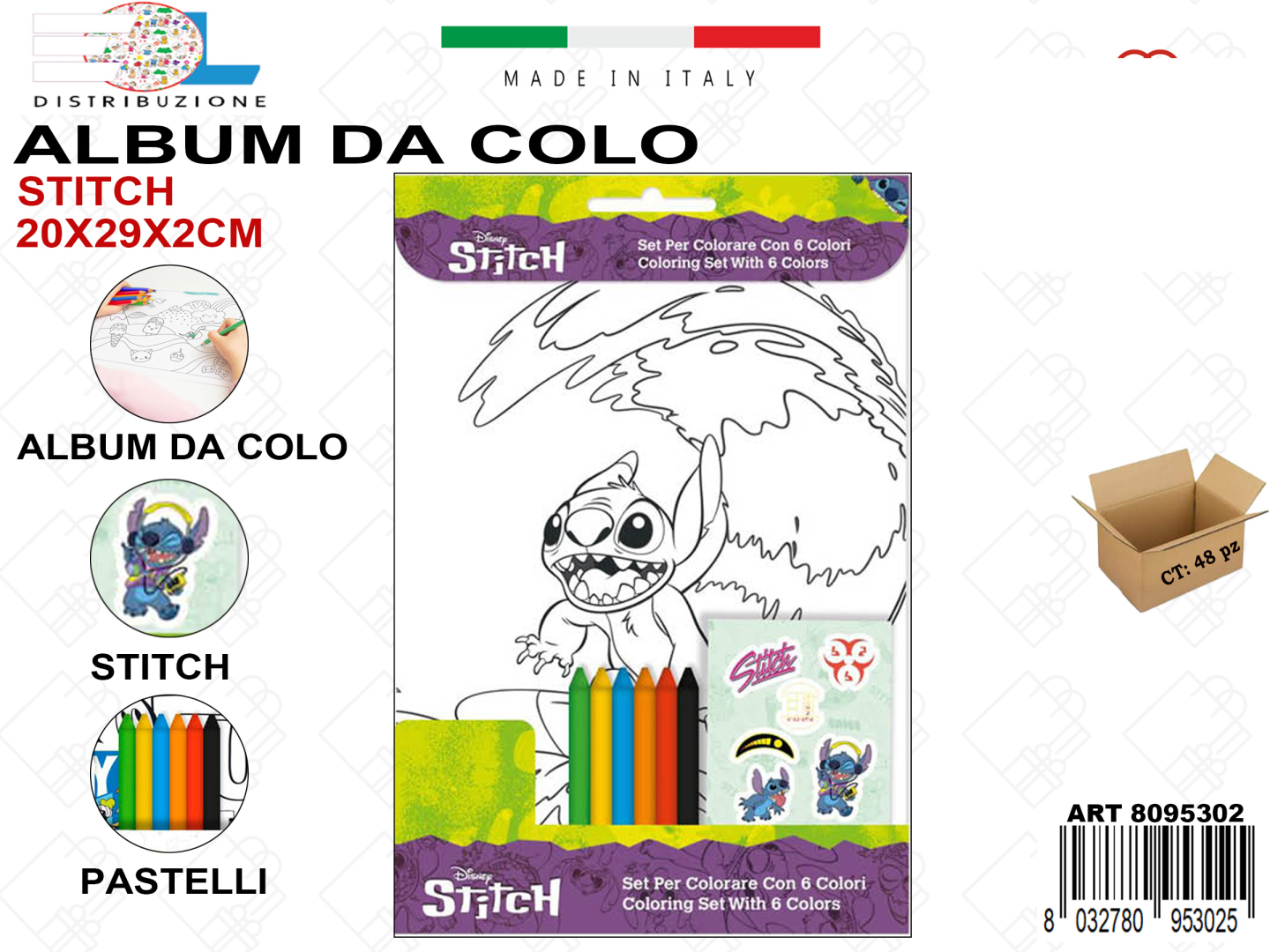 Disney Stitch Coloring Set with Crayons, 20 x 29 x 2 cm - BEST FOR Life ...