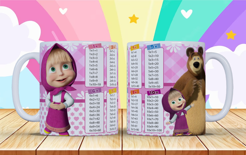 Masha and the Bear Mug with multiplication tables. - BEST FOR Life ...